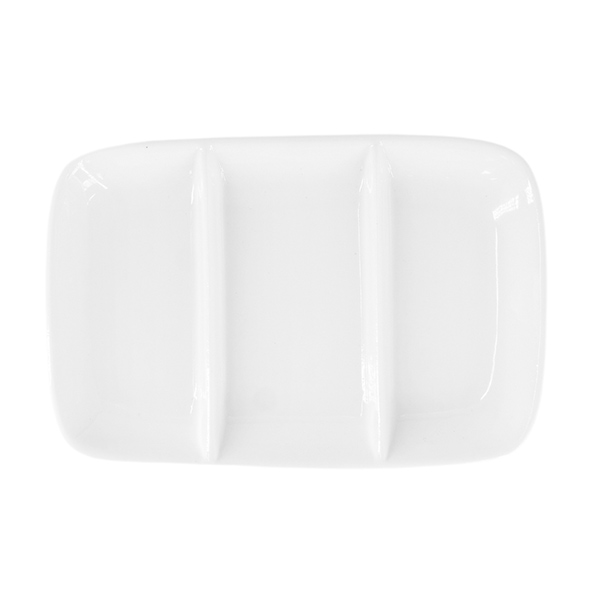 White AFC 3 Division Condiment Dish 6” x 4" - Abbotts Event Hire